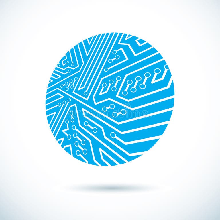 Vector Technology Cpu Design with Circular Microprocessor Scheme Stock Vector - Illustration of ...