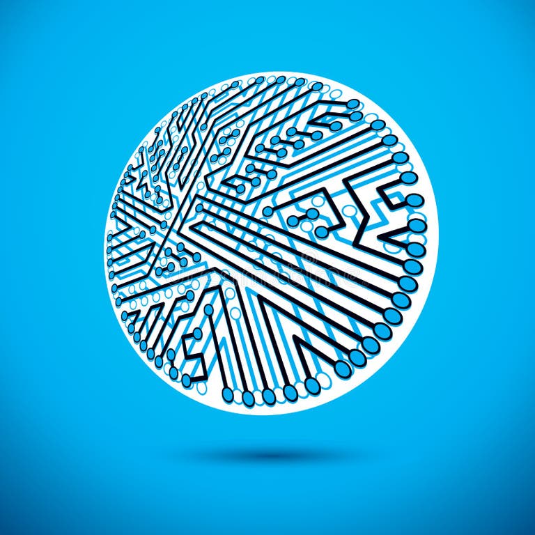 Vector Technology Cpu Design with Circular Microprocessor Scheme Stock Vector - Illustration of ...