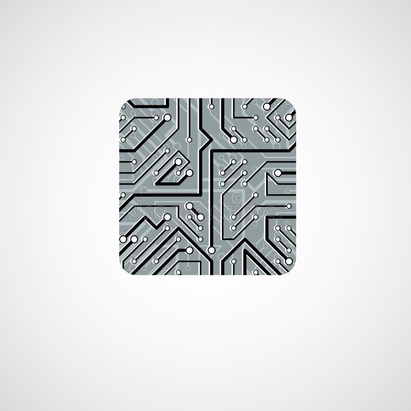 Vector Technology Cpu Design with Square Microprocessor Scheme. Stock ...