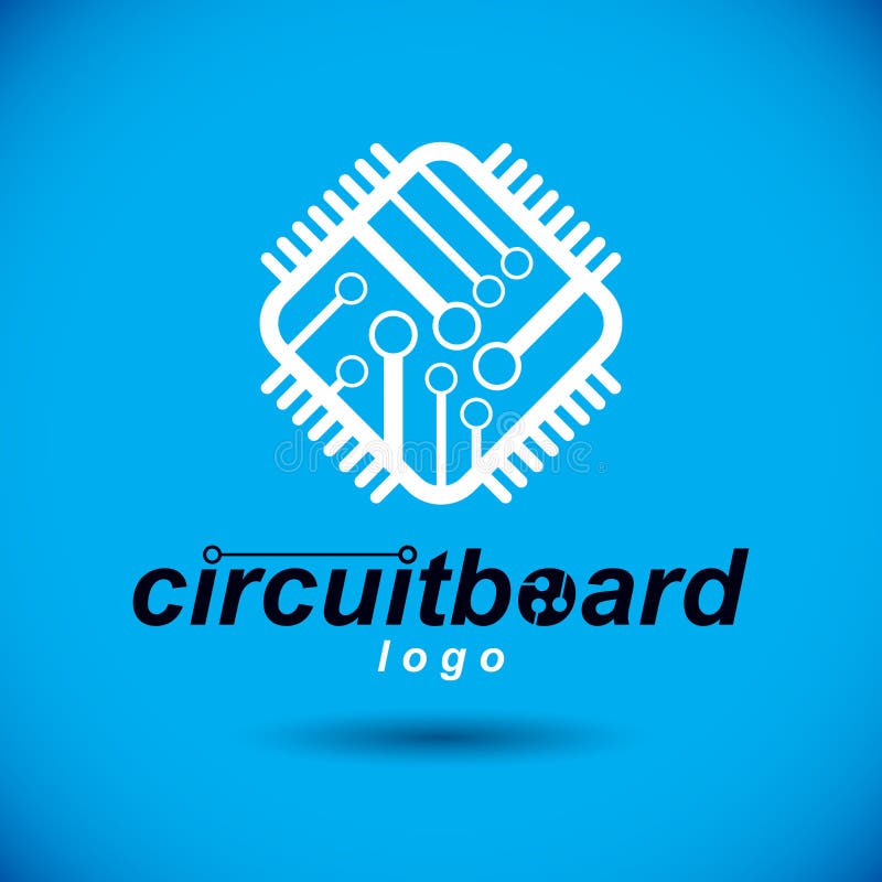 Vector Technology Cpu Design with Square Microprocessor Scheme. Stock ...