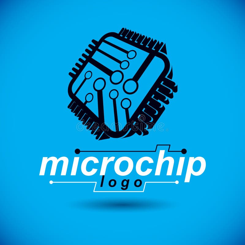 Vector Technology Cpu Design with Square Microprocessor Scheme. Stock ...