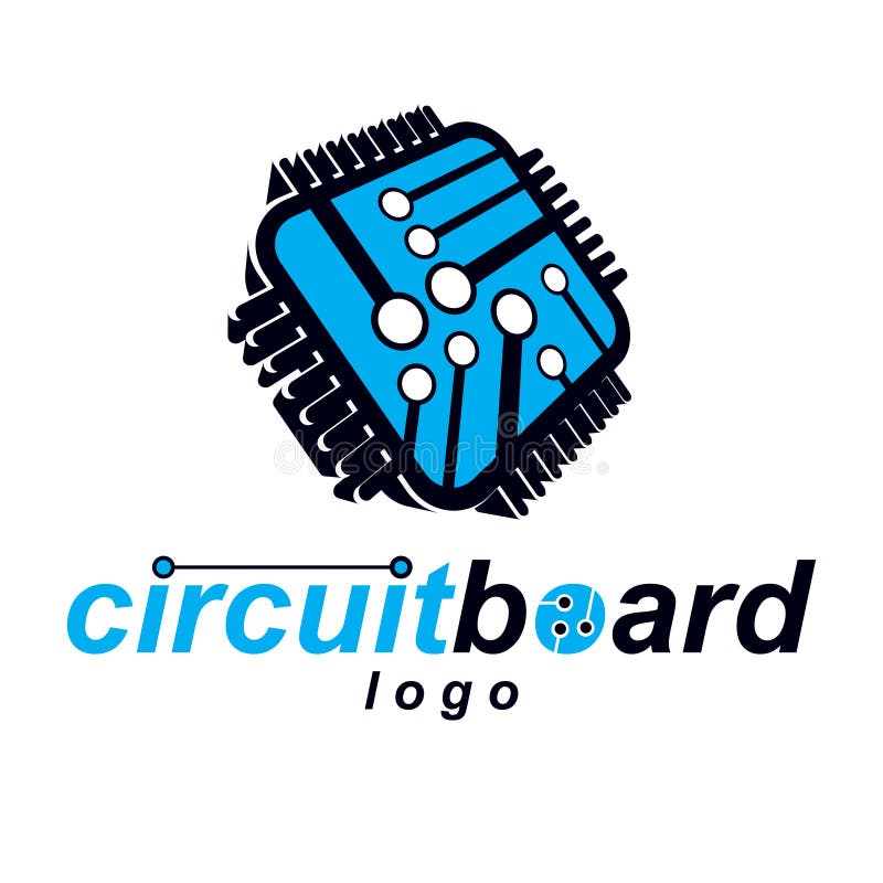 Vector Technology Cpu Design with Square Microprocessor Scheme. Stock ...