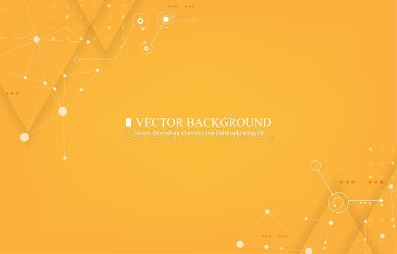 Vector Technology Futuristic Geometric Shape.Orange Background Stock Vector - Illustration of ...