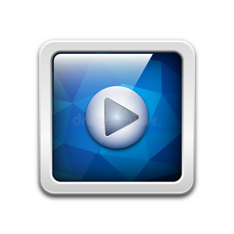 Vector Technology Icon with Play Button and Abstract Polygonal ...