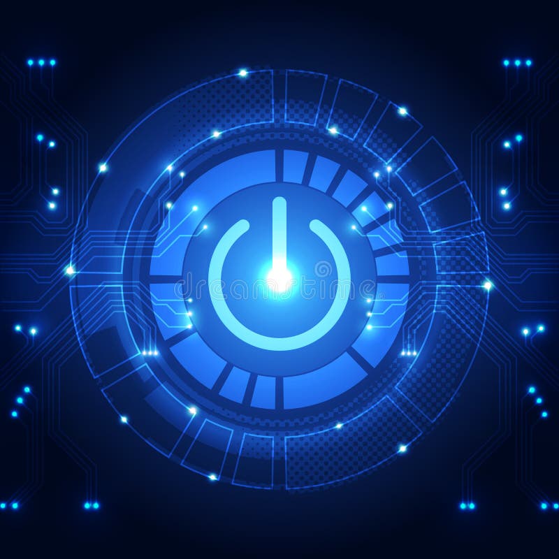 Vector Technology Power Button Abstract Background, Illustration Stock ...