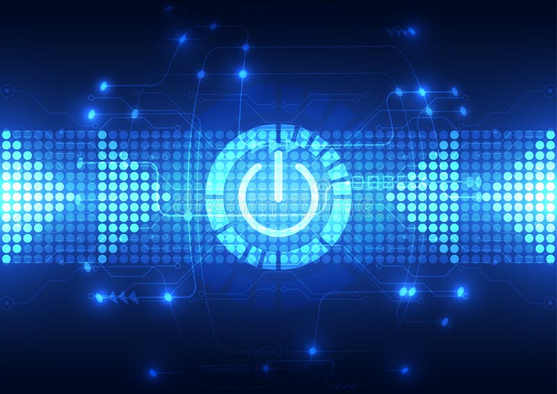 Vector Technology Power Button Abstract Background, Illustration Stock ...