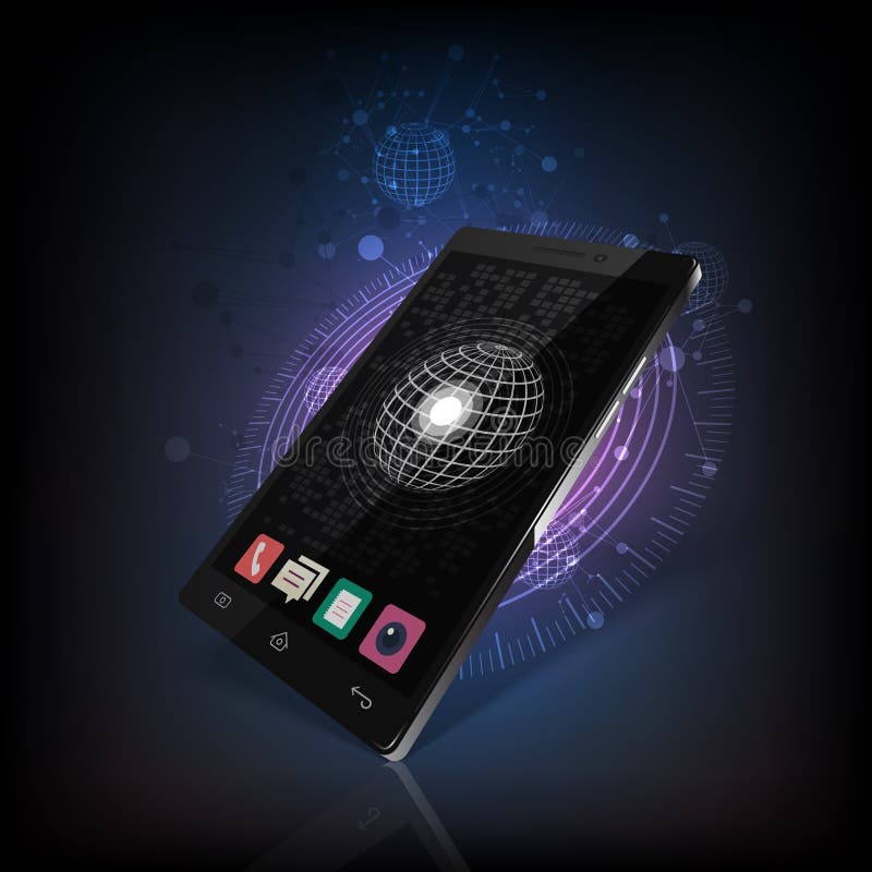 Vector Technology Smartphone Internet of Things, Global Network ...