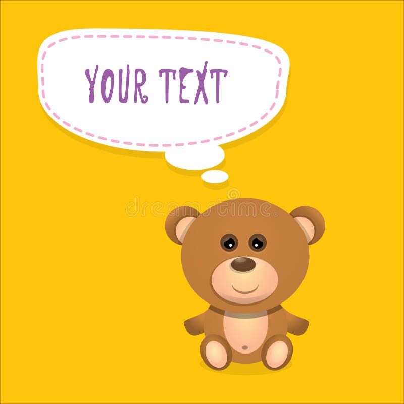 Vector Teddy Bear with Speech Bubble for Text. Stock Vector ...