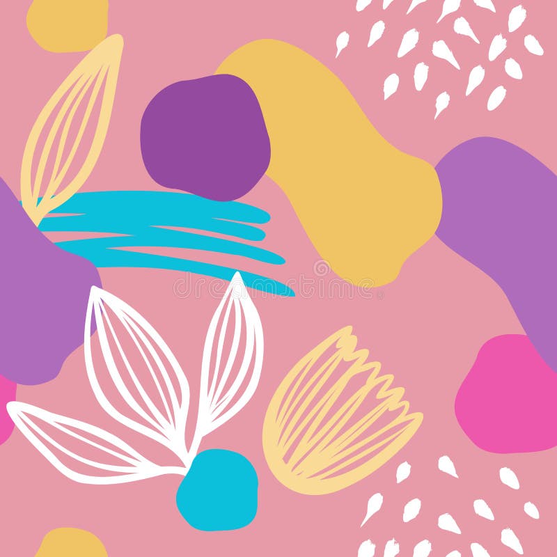 Vector Teenage Seamless Neon Pattern Naive Style Stock Vector ...