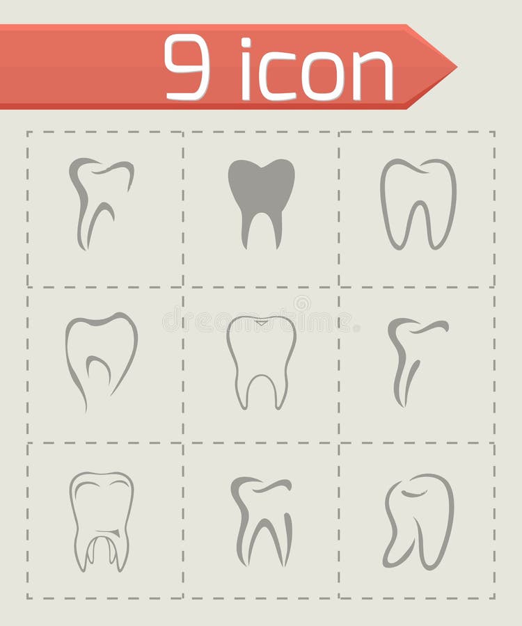 Vector teeth icon set stock vector. Illustration of cute - 53024173