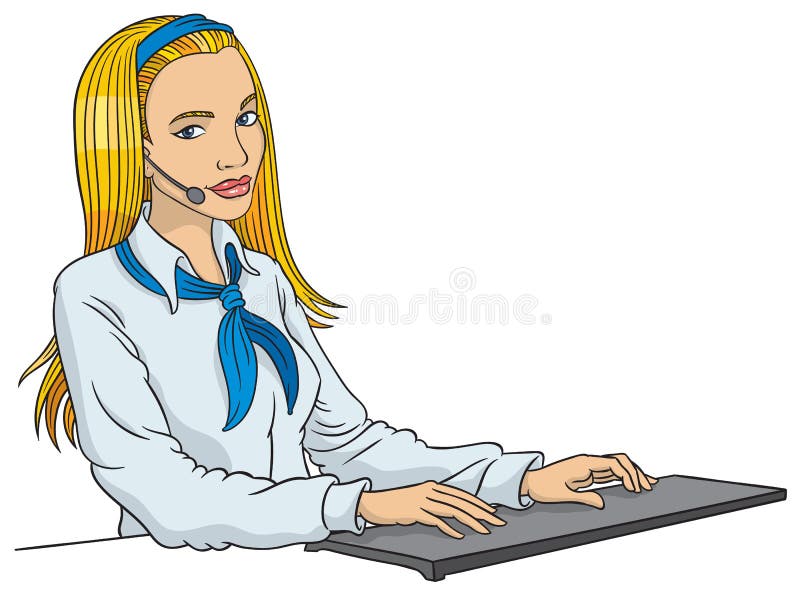 Vector telephone operator stock vector. Illustration of professional ...