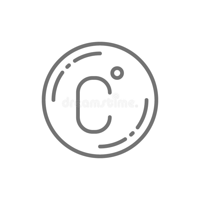 Vector Temperature in Celsius, Thermometer Line Icon. Stock Vector ...