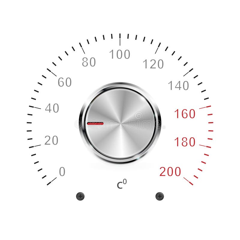 Vector Temperature Regulator on a White Background, Chrome, Metal. Home ...