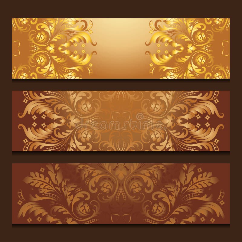 Vector Template Banners with Filigree Pattern Stock Vector ...