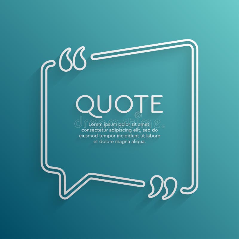 Vector Template Blank Square Creative White Quote Stock Vector ...