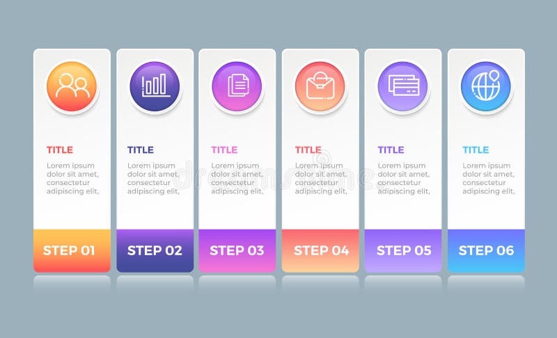 Vector Template Business Infographics with 6 Options Stock Illustration ...