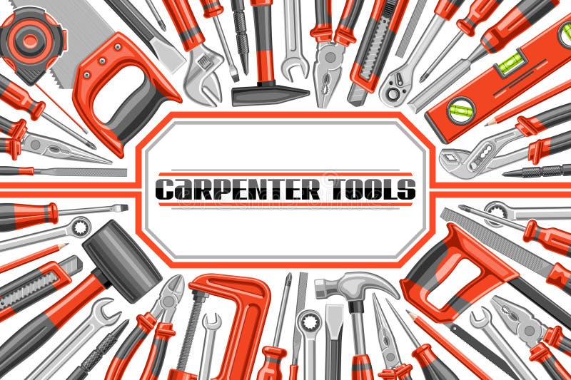 Vector Template for Carpenter Tools Stock Illustration - Illustration ...