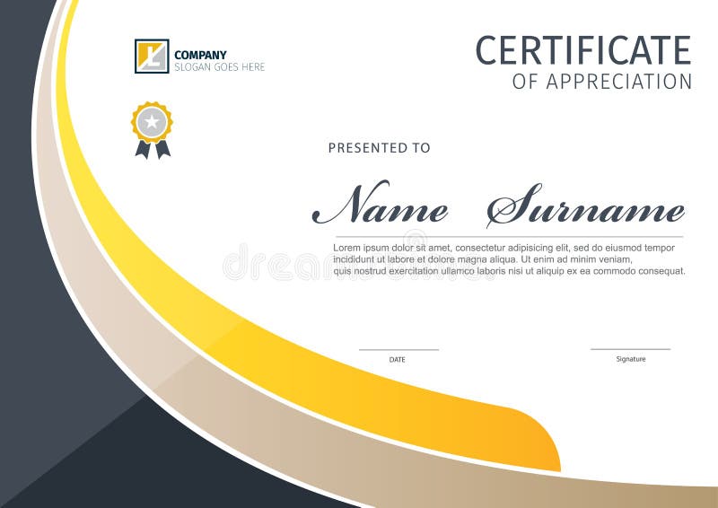 Vector Template for Certificate or Diploma Stock Vector - Illustration ...