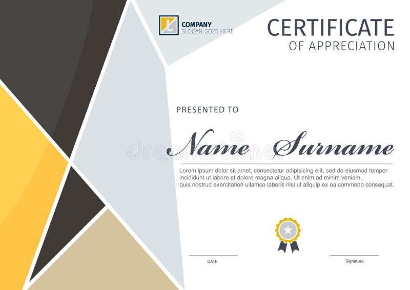 Vector Template for Certificate or Diploma Stock Vector - Illustration ...