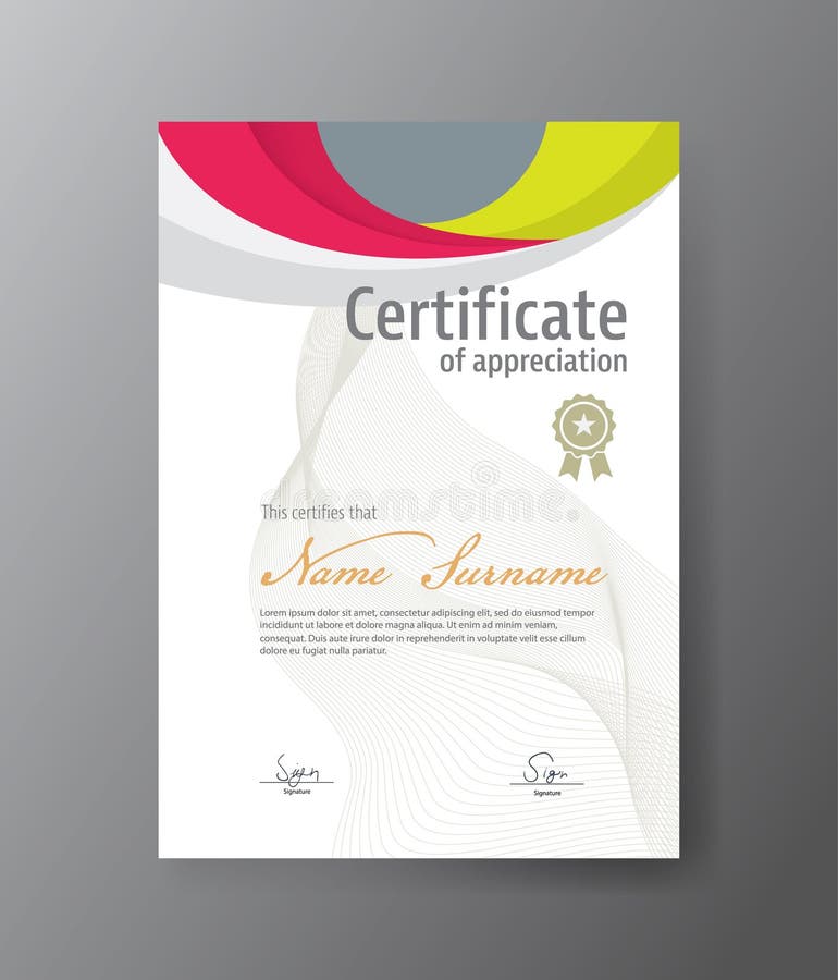 Vector Template for Certificate,modern Diploma Stock Vector ...