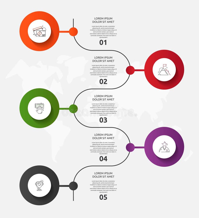Vector Template Circle Infographics. Business Concept with 5 Options ...
