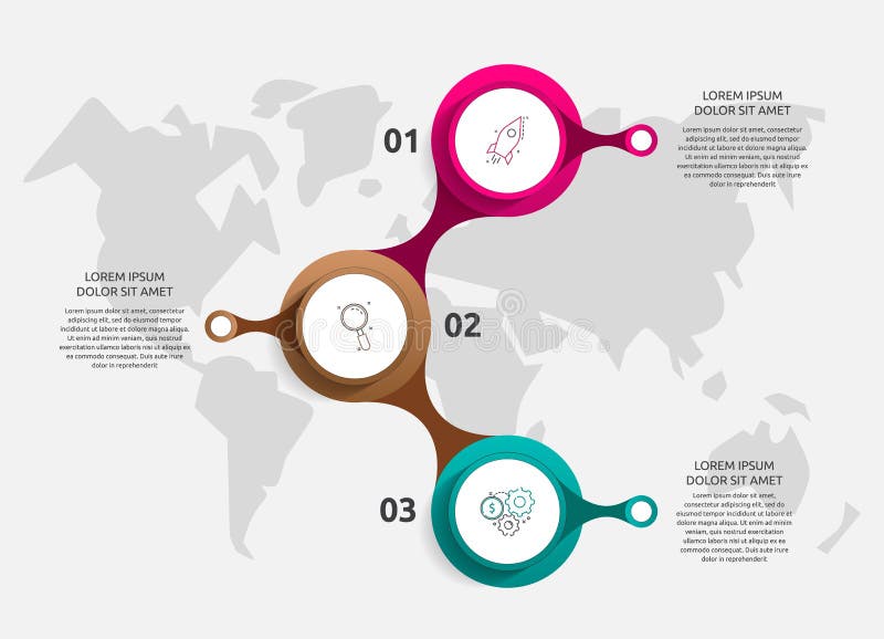 Vector Template Circle Infographics. Business Concept with 3 Options ...