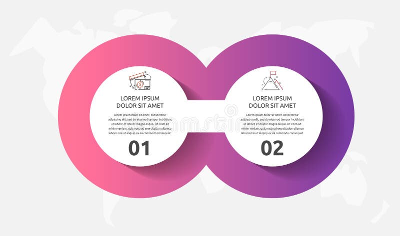 Vector Template Circle Infographics. Business Concept with 2 Options ...
