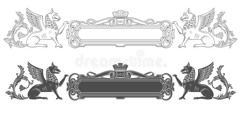 Classical Plate Bas Relief in Engraving Technique Stock Illustration ...