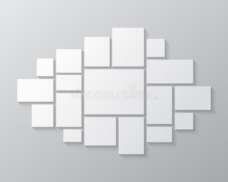 Vector Template Collage Eighteen Frames or Photos Stock Vector ...