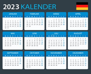 German Calendar Template 2023 Stock Illustrations – 152 German Calendar ...