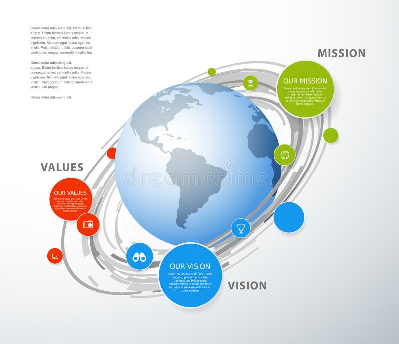 Simple Visualization for Mission, Vision and Values Diagram Schema with ...