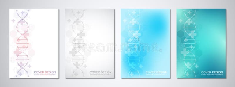 Vector Template for Cover or Brochure, with Molecules Background and ...