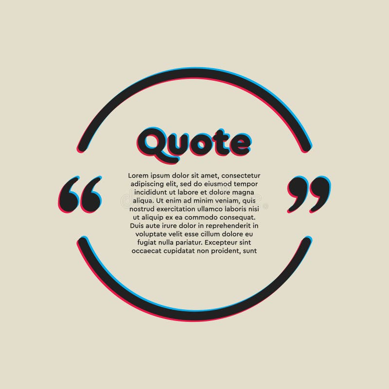 Vector Template a Creative Quote Bracket Circle Stock Vector ...