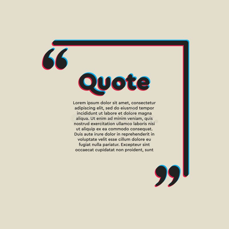 Vector Template a Creative Quote Bracket Lines Stock Vector ...