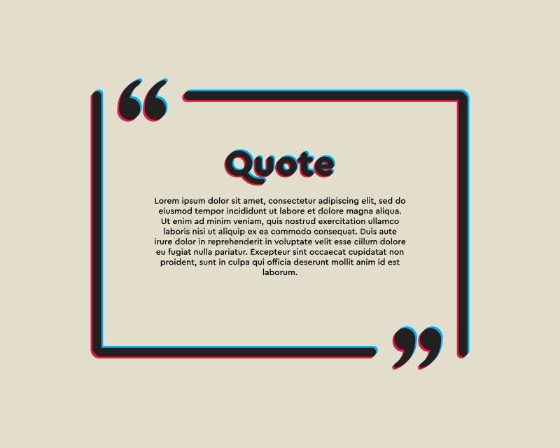 Vector Template a Creative Quote Bracket Rectangle Stock Vector ...