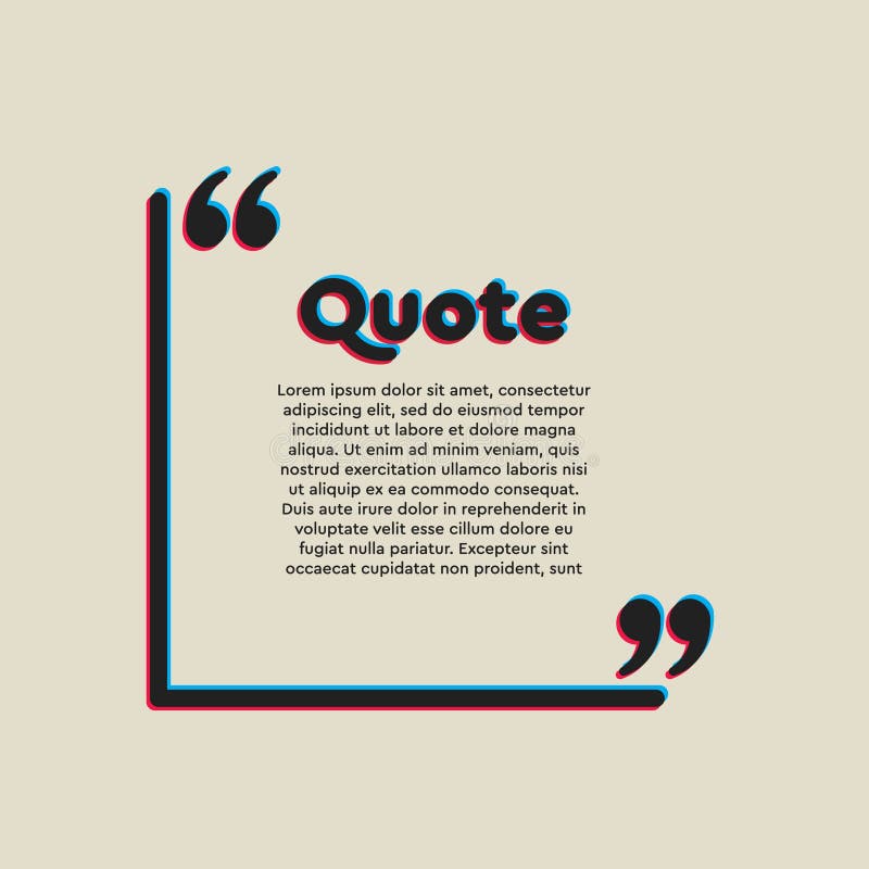 Vector Template a Creative Quote Bracket Square Stock Vector ...