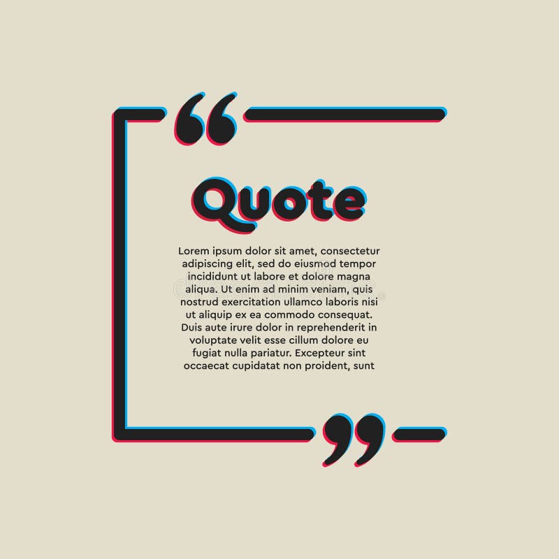 Vector Template a Creative Quote Bracket Square Stock Vector ...