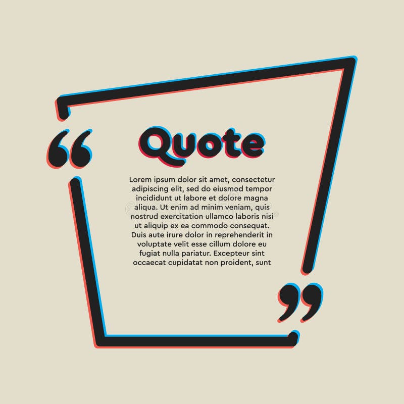 Vector Template a Creative Quote Bracket Square Stock Vector ...