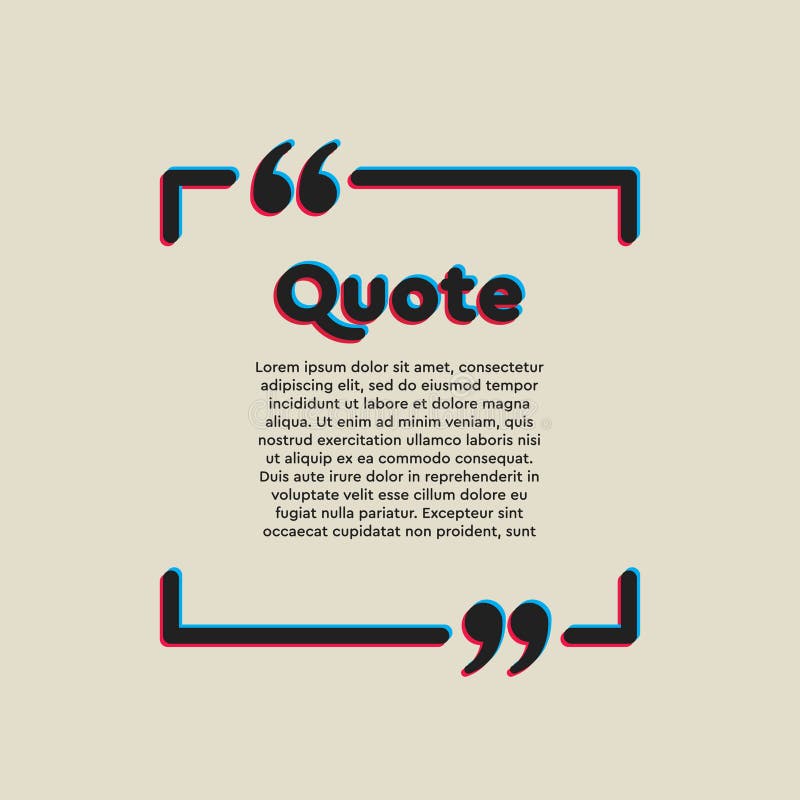 Vector Template a Creative Quote Bracket Square Stock Vector ...