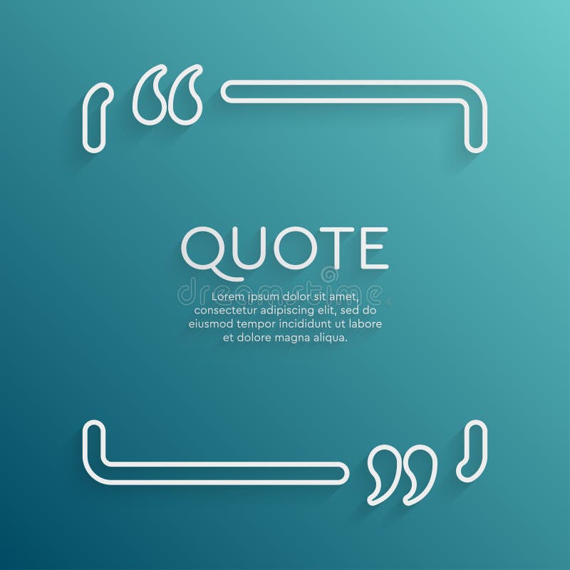 Vector Template Creative Quote with Bracket Square Stock Vector ...