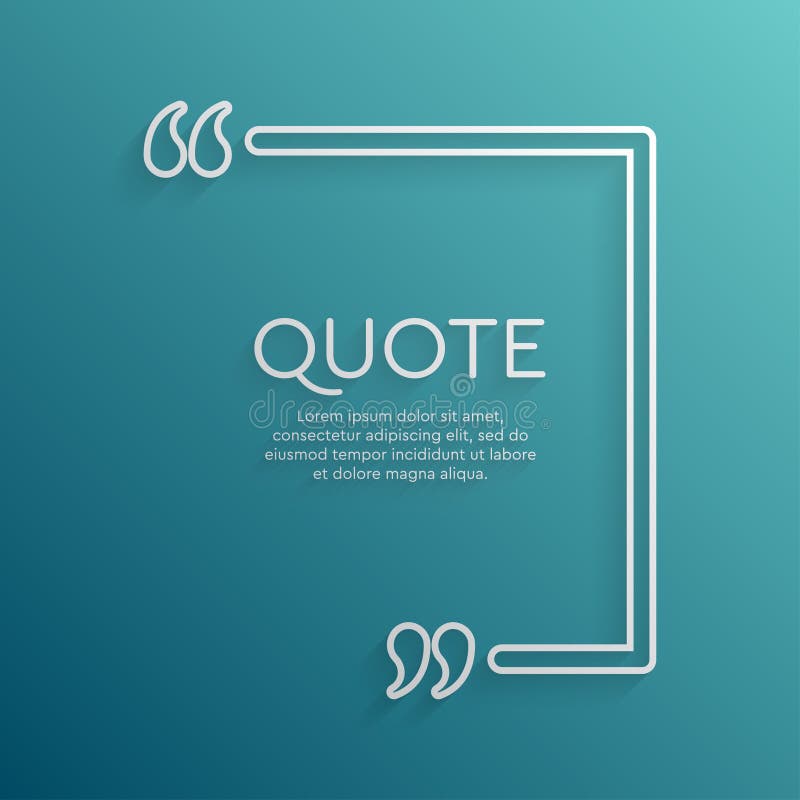 Vector Template Creative Quote with Bracket Square Stock Vector ...