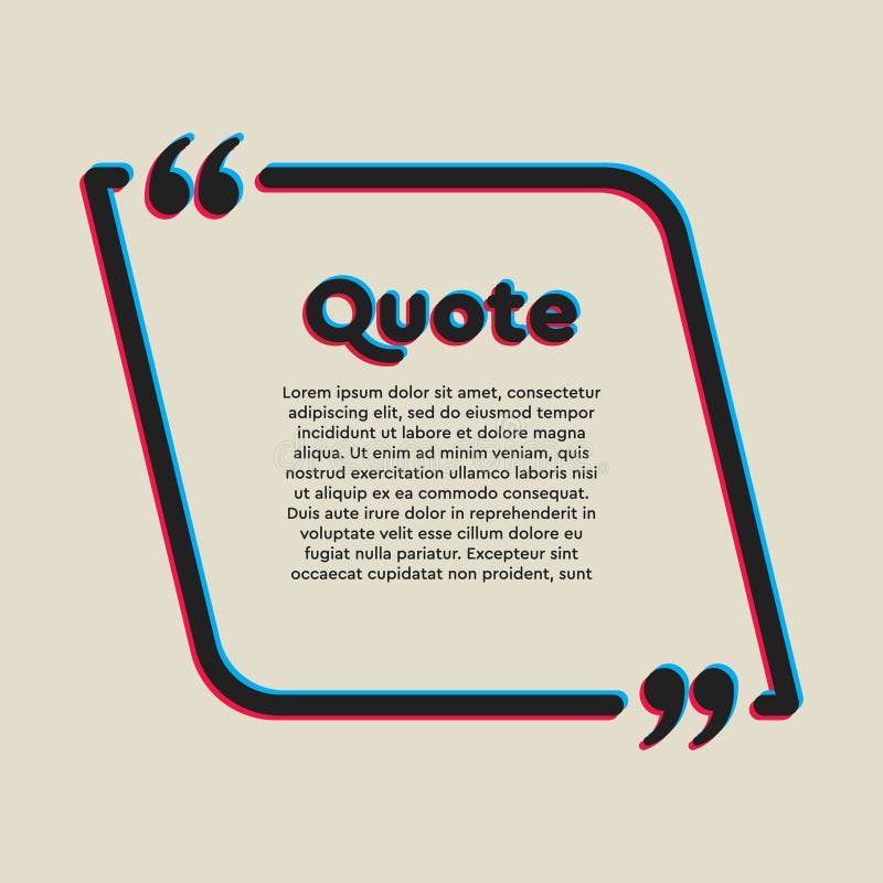 Vector Template a Creative Quote Bracket Square Stock Vector ...