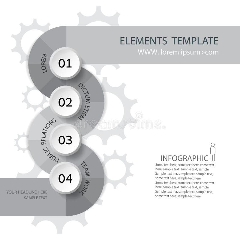 Vector Template Design with Gear Chain. Stock Vector - Illustration of ...