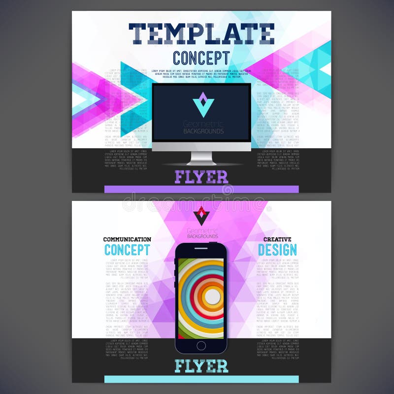 Vector Template Design with a Mobile Phone Stock Vector - Illustration ...