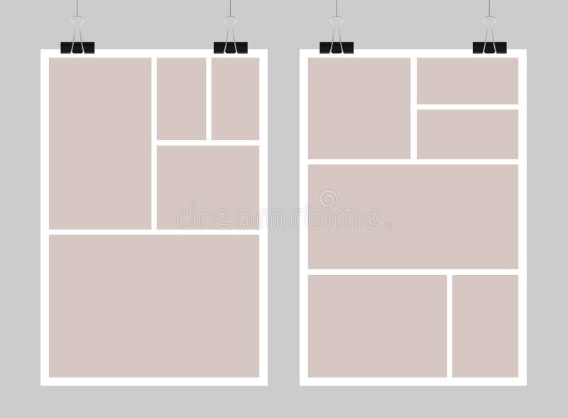 Vector Template Empty Collage Board Frames, Photo. Stock Vector ...