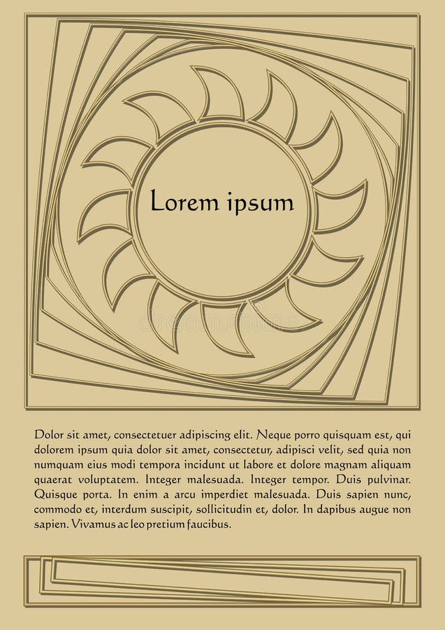 Vector Template, Flyer in Gold Design with Sun Shape, Elegant Luxurious ...