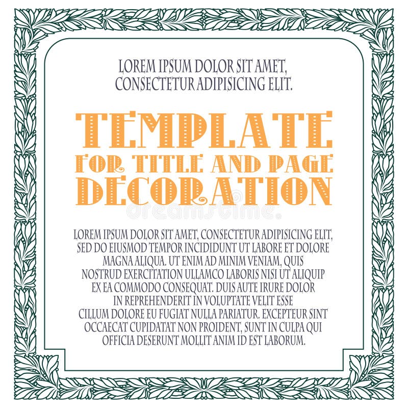 Vector Template Flyer, Invitations or Greeting Card Stock Vector ...
