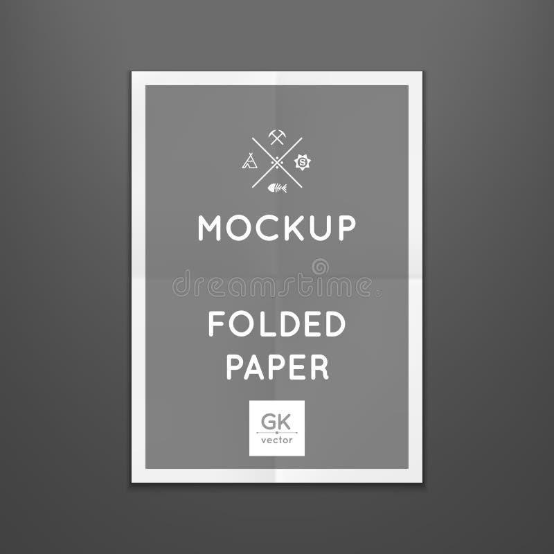 Vector Template of Folded Poster, Placed in Stock Vector - Illustration ...