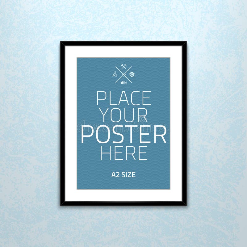 Vector Template of Frame with Poster, Placed in Stock Vector ...