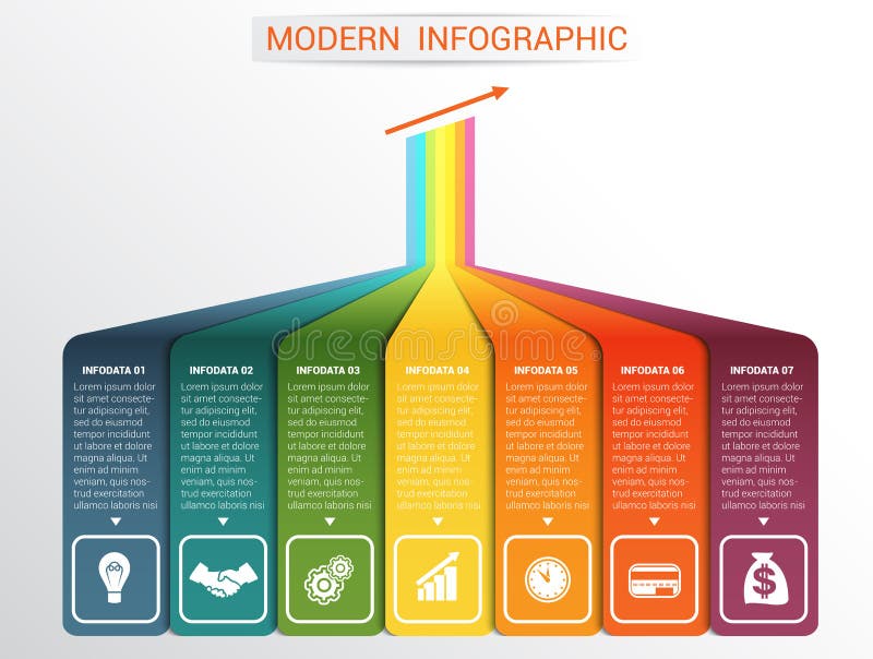 Vector Template Infographic for 7 Options. Stock Vector - Illustration ...